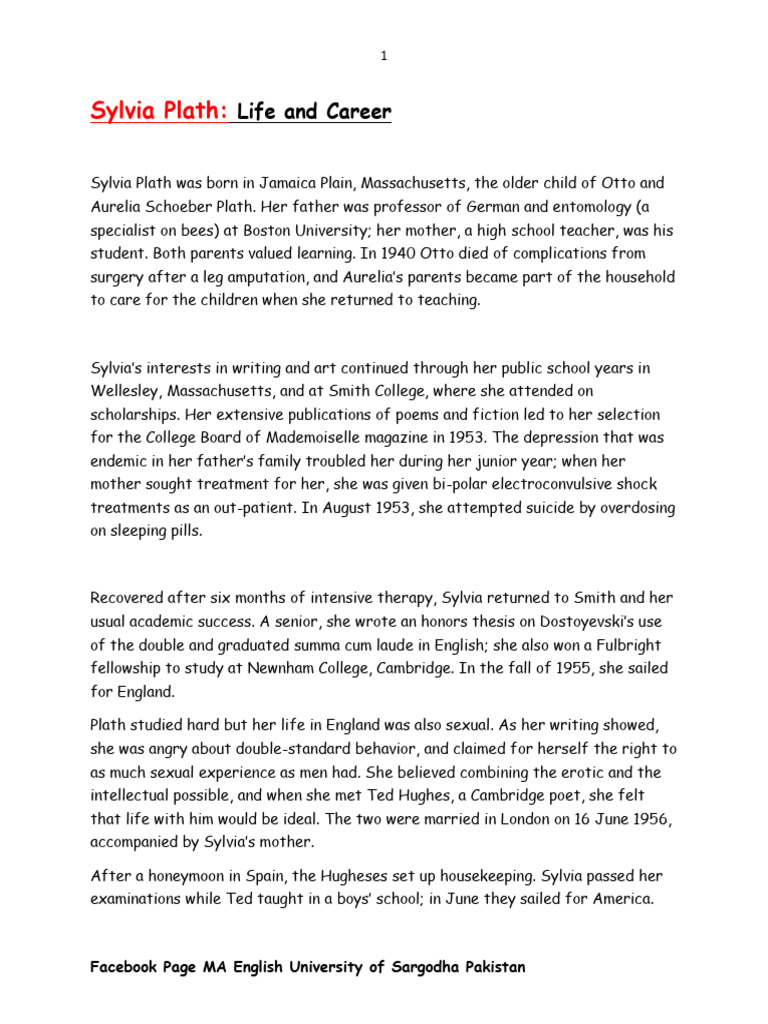 SylviaPlath-1 | PDF | Sylvia Plath