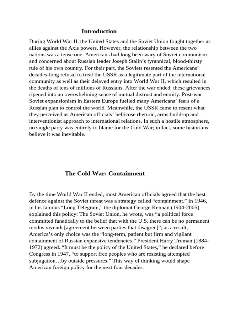 Cold War Origins and Key Events | PDF | Mc Carthyism | Cold War
