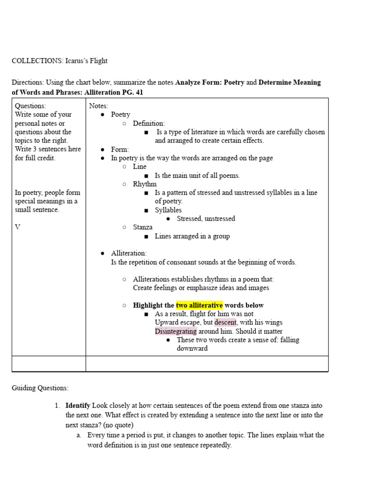 COLLECTIONS - Icarus's Flight | PDF | Poetry | Stress (Linguistics)