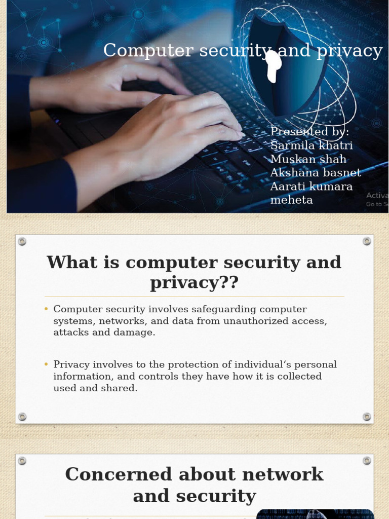 Computer Security and privacy, authorisation and unauthorized access ...