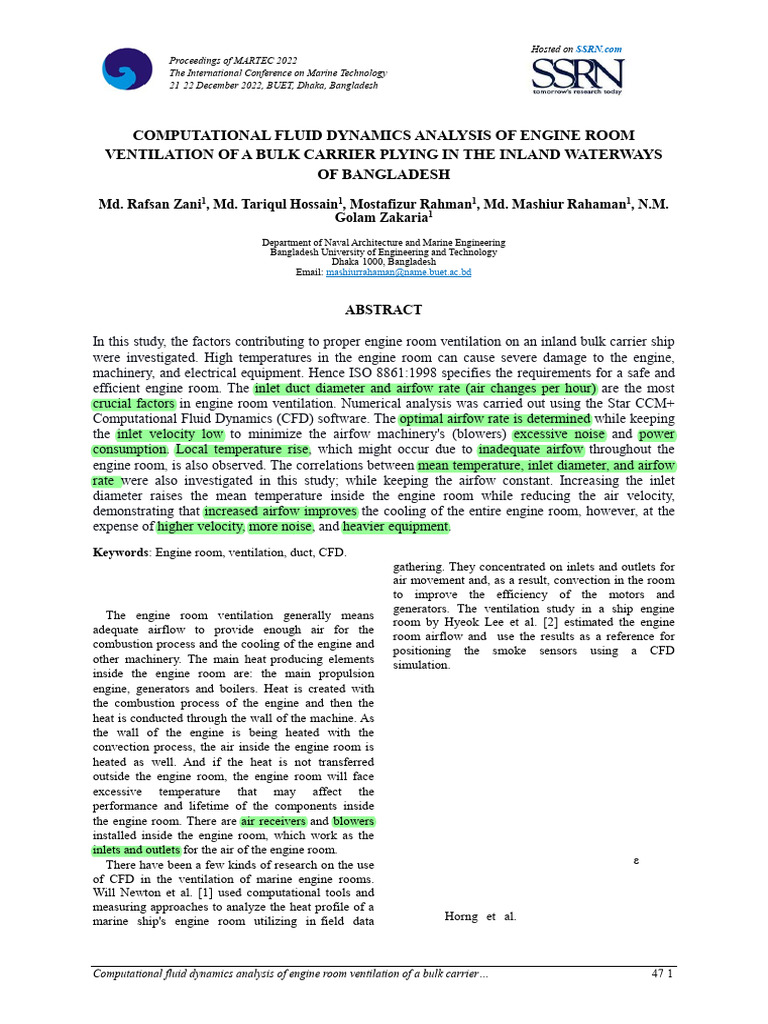 CFD Analysis of ER Ventilation Paper | PDF | Viscosity | Fluid Dynamics