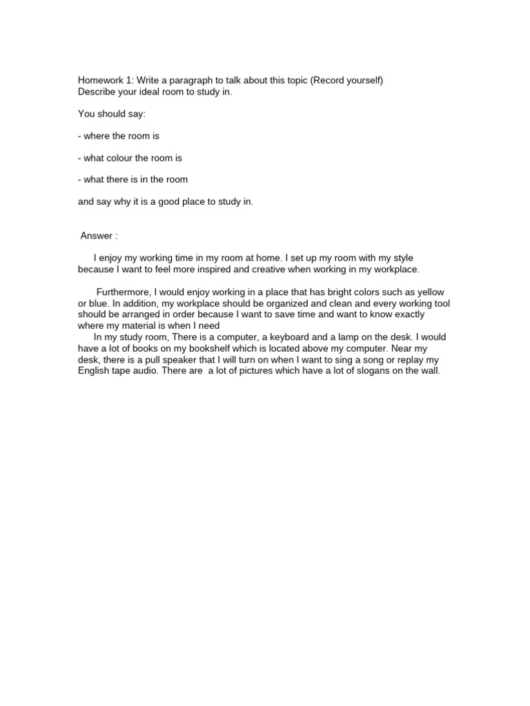 Homework 1 Write A Paragraph To Talk About This Topic Record Yourself | PDF
