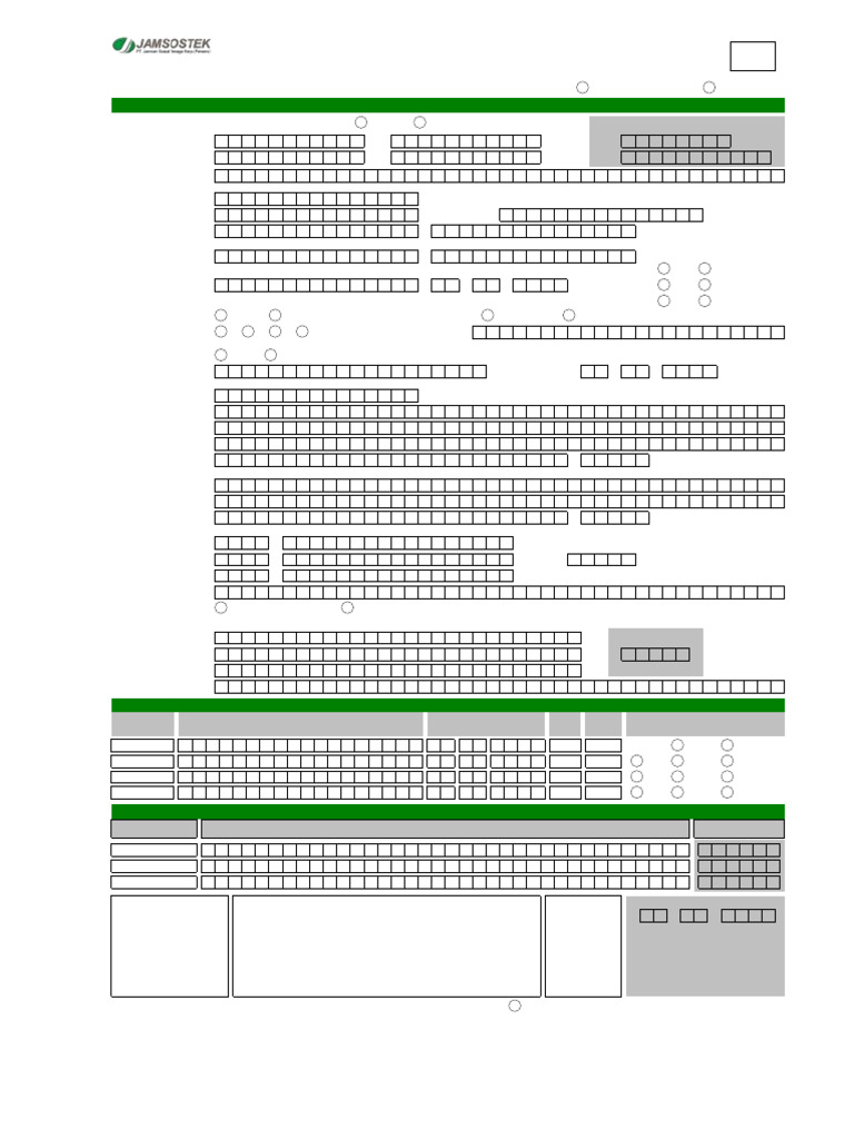 5. Form Jamsostek BPJS Ketenagakerjaan | PDF