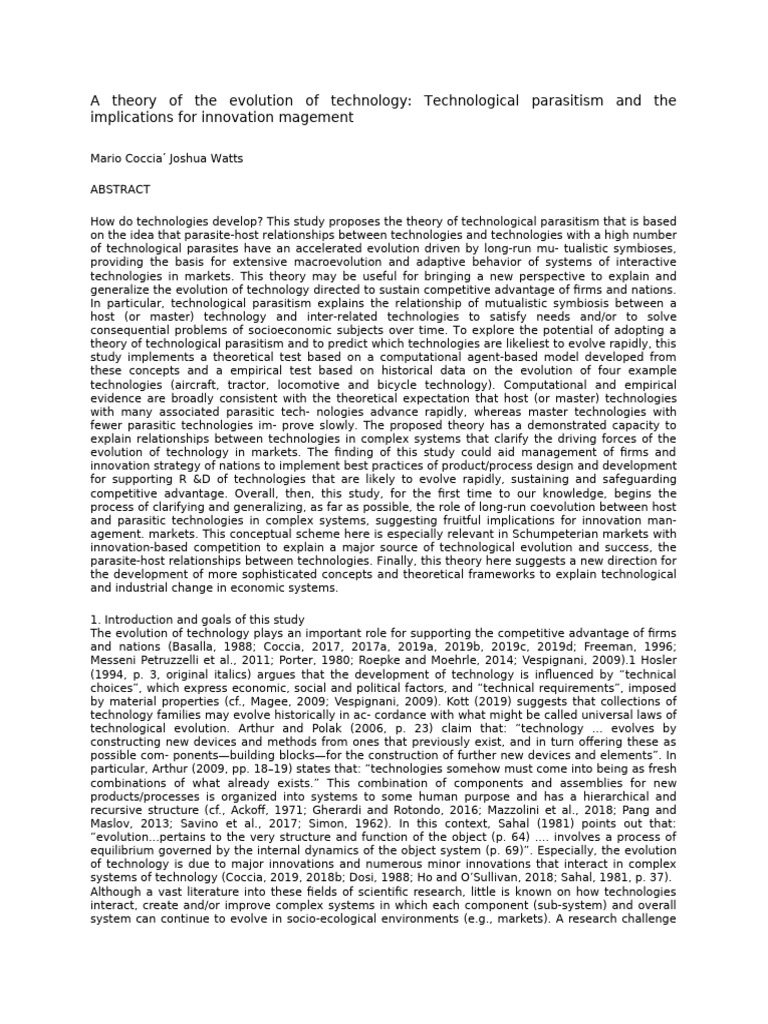 A Theory of The Evolution of Technology | PDF | Conceptual Model ...