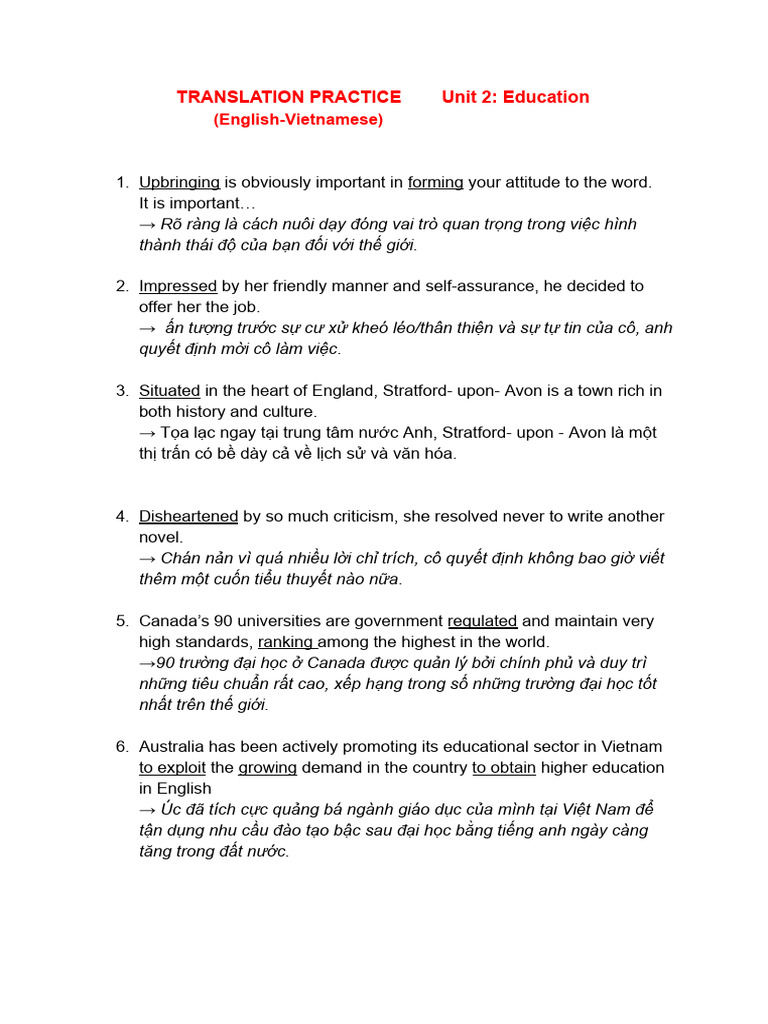 Translation Practice | PDF