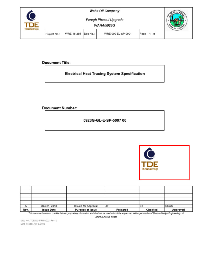 Electrical Heat Tracing Specs | PDF | High Voltage | Pipe (Fluid Conveyance)