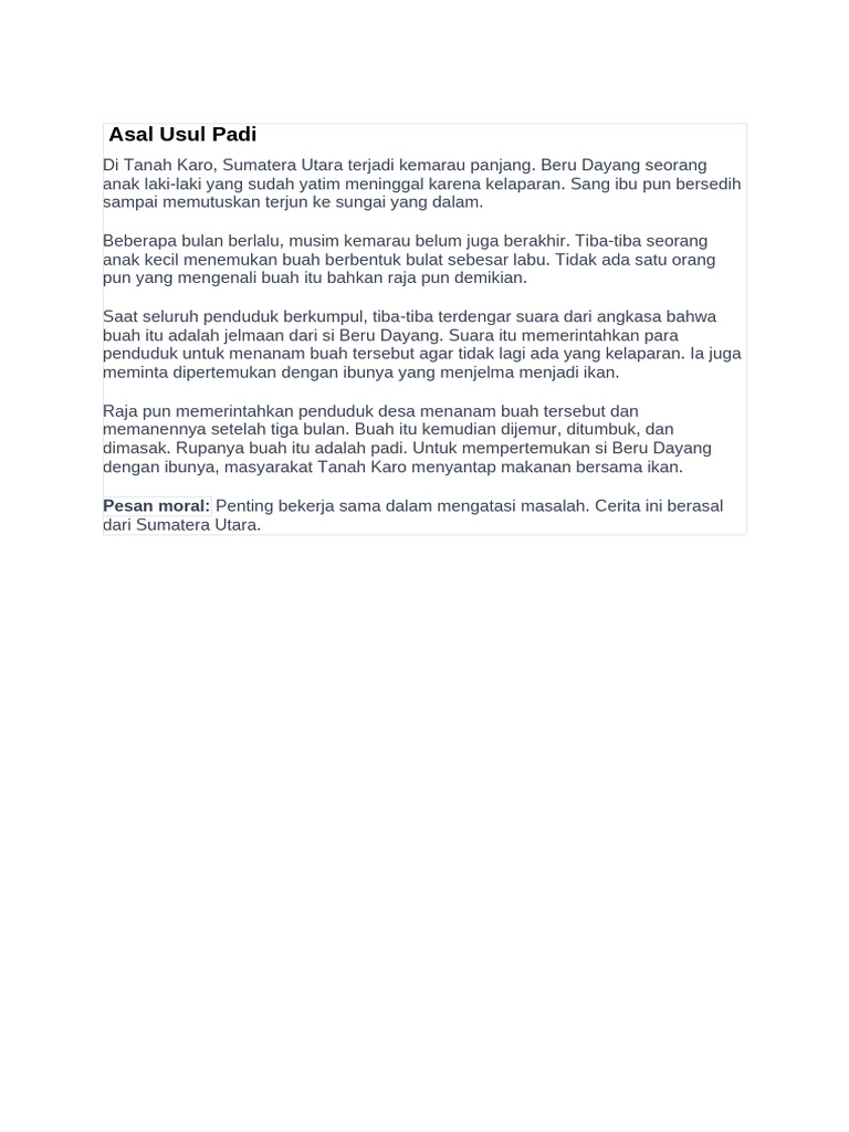 Asal Usul Padi | PDF