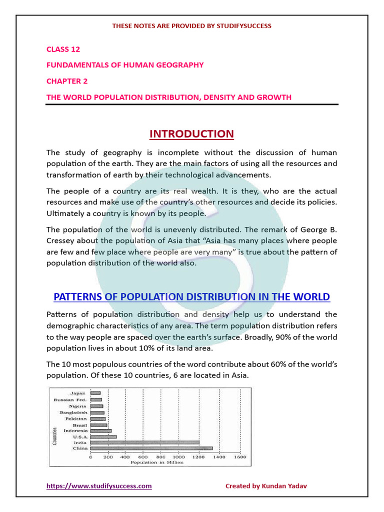 Class 12 Geography | PDF | Human Migration | Population Growth