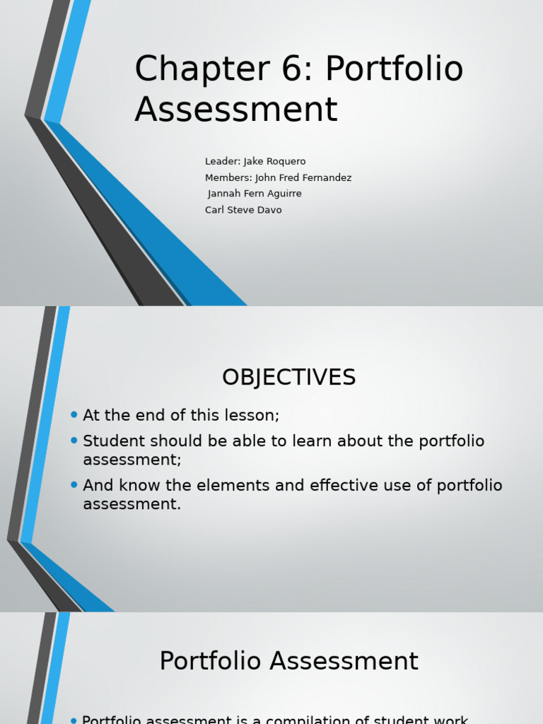 Chapter 6 Portfolio Assessment | PDF