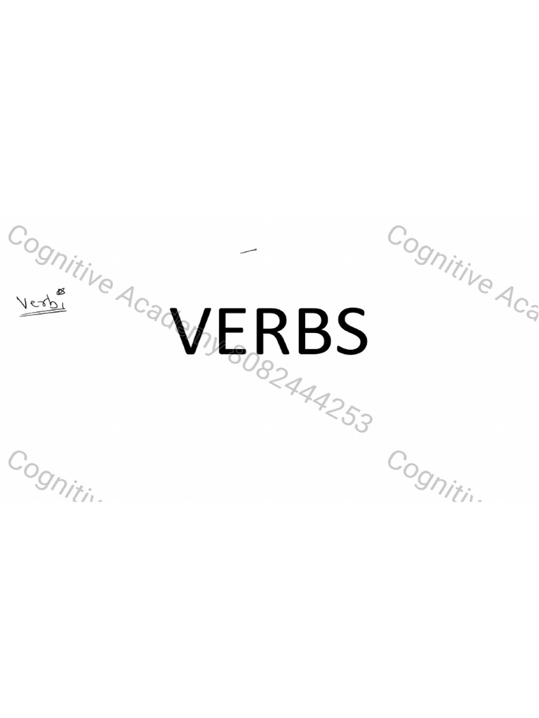 Verbs (Cognitive Academy) | PDF
