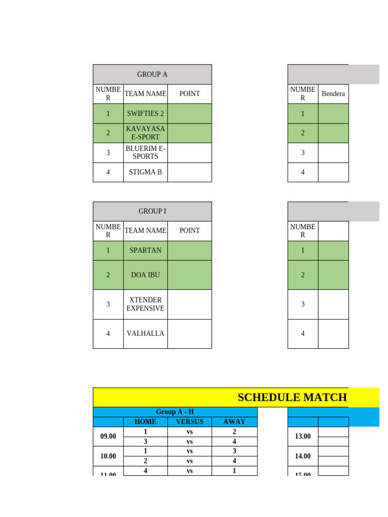 MLBB Tournament Schedule & Standings | PDF