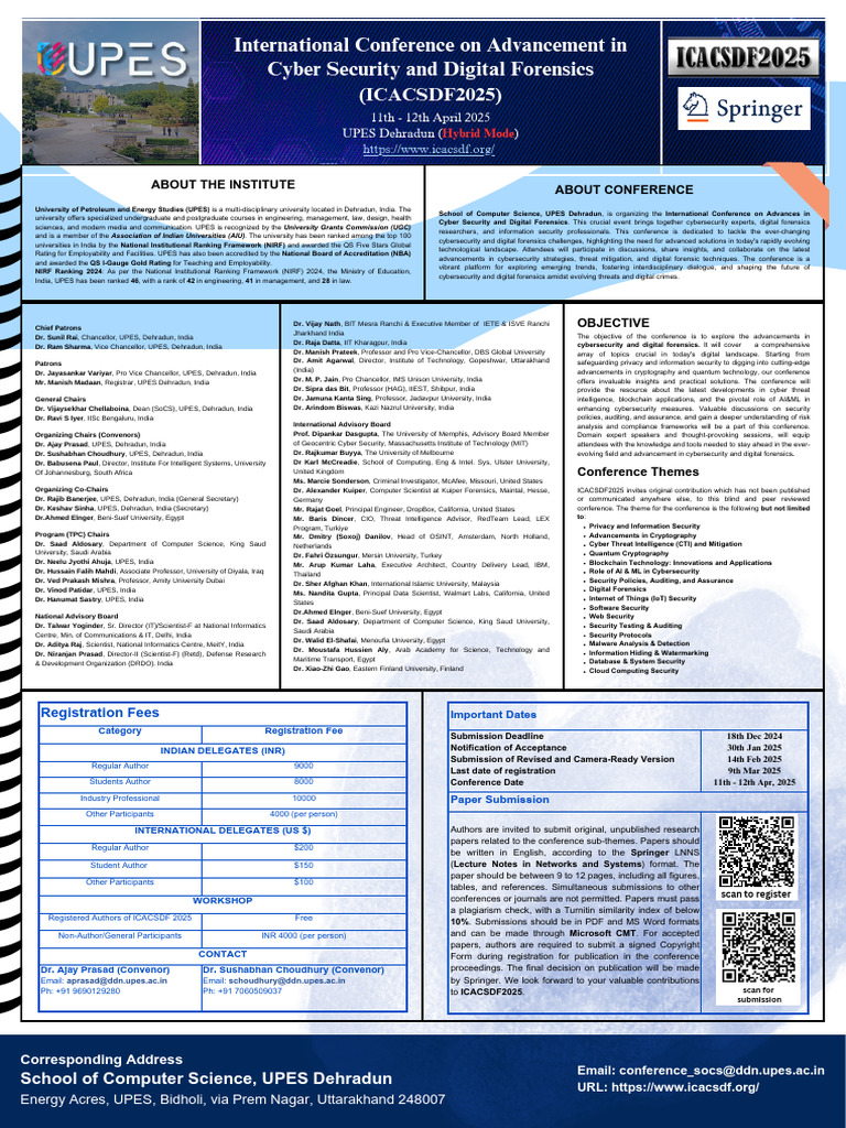 International Conference On Advancement in Cyber Security and Digital Forensics (ICACSDF2025 ...