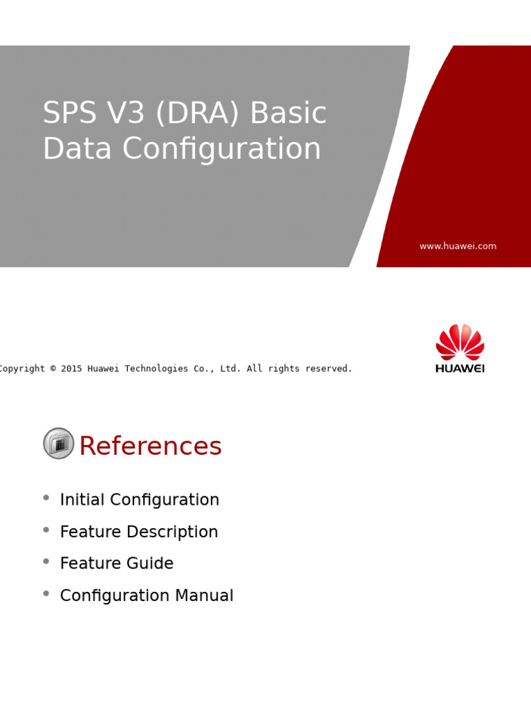 OAS053201 SPS V3 (DRA) Basic Data Configuration ISSUE 8.1 | PDF ...