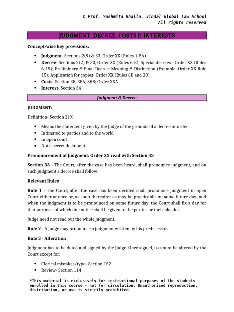 Handout 8 - Judgment - The D Day | PDF | Judgment (Law) | Lawsuit