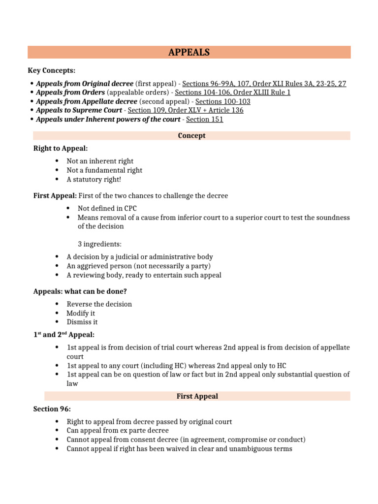 Handout 9 - Appeals (FINAL) | PDF | Appeal | Lawsuit