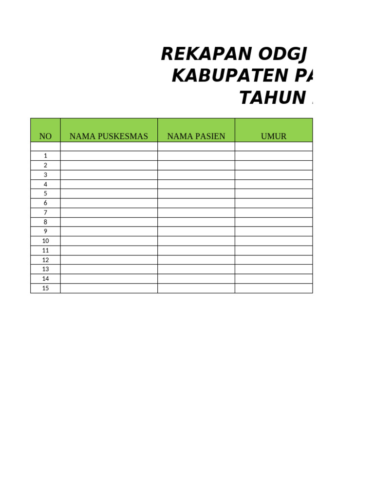 Rekapan Odgj Puskesmas 2022 | PDF