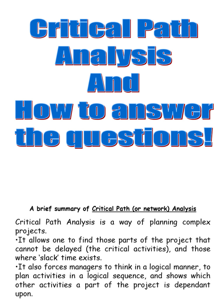 Critical path | PDF