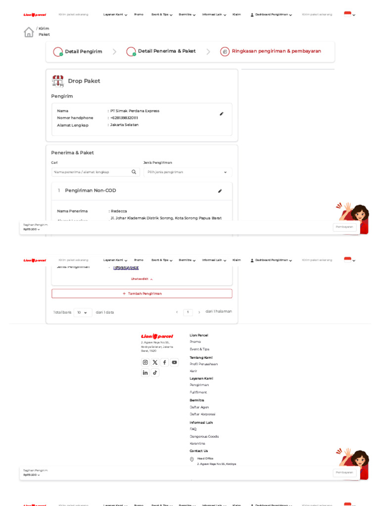 Pendaftaran korporasi dengan Lion Parcel | PDF