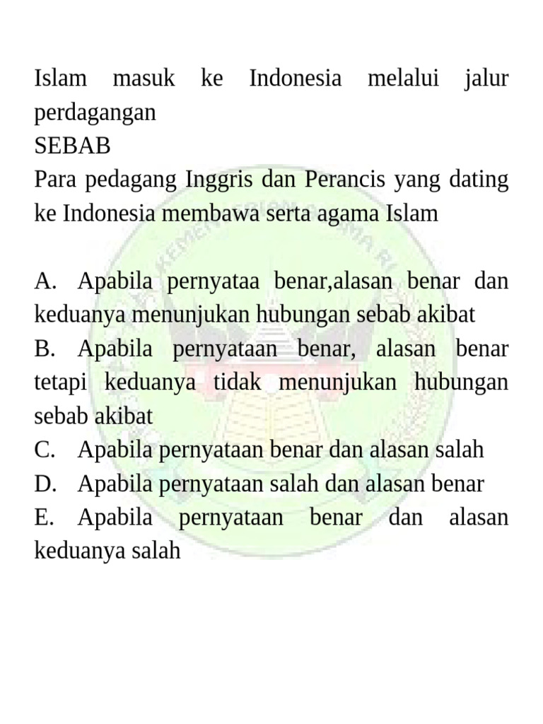 Soal Geschol Ski Kelas Xii Sebab Akibat | PDF