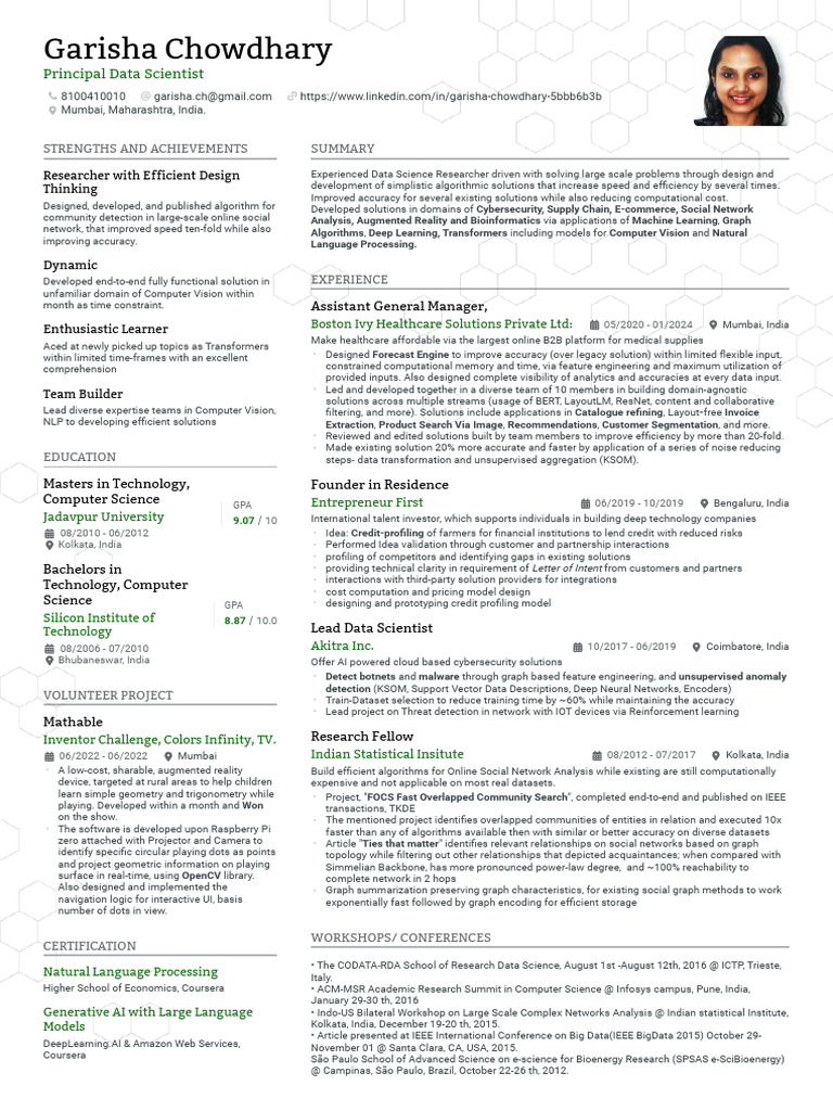 Data Scientist Profile: Expertise in AI Solutions | PDF | Computer ...