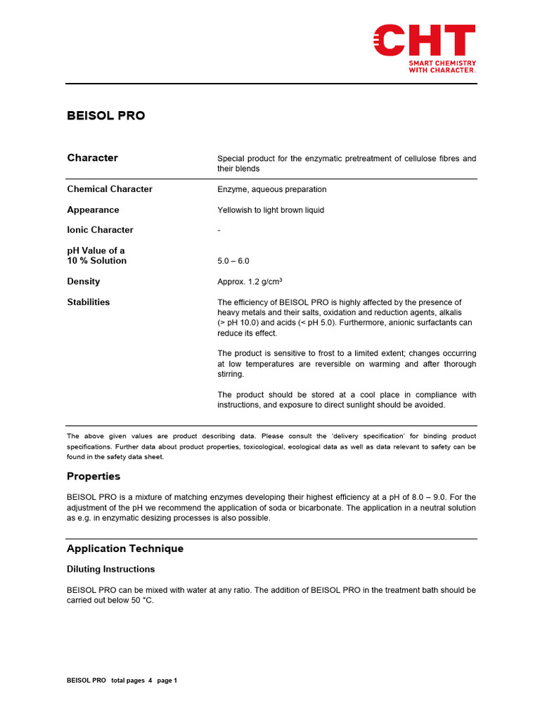 beisol pro | PDF | Ph | Enzyme