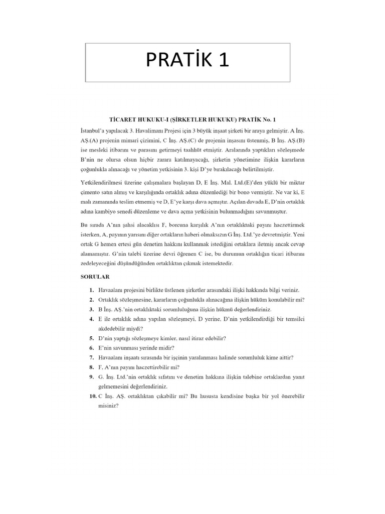 Ticaret Hukuku Pratik | PDF