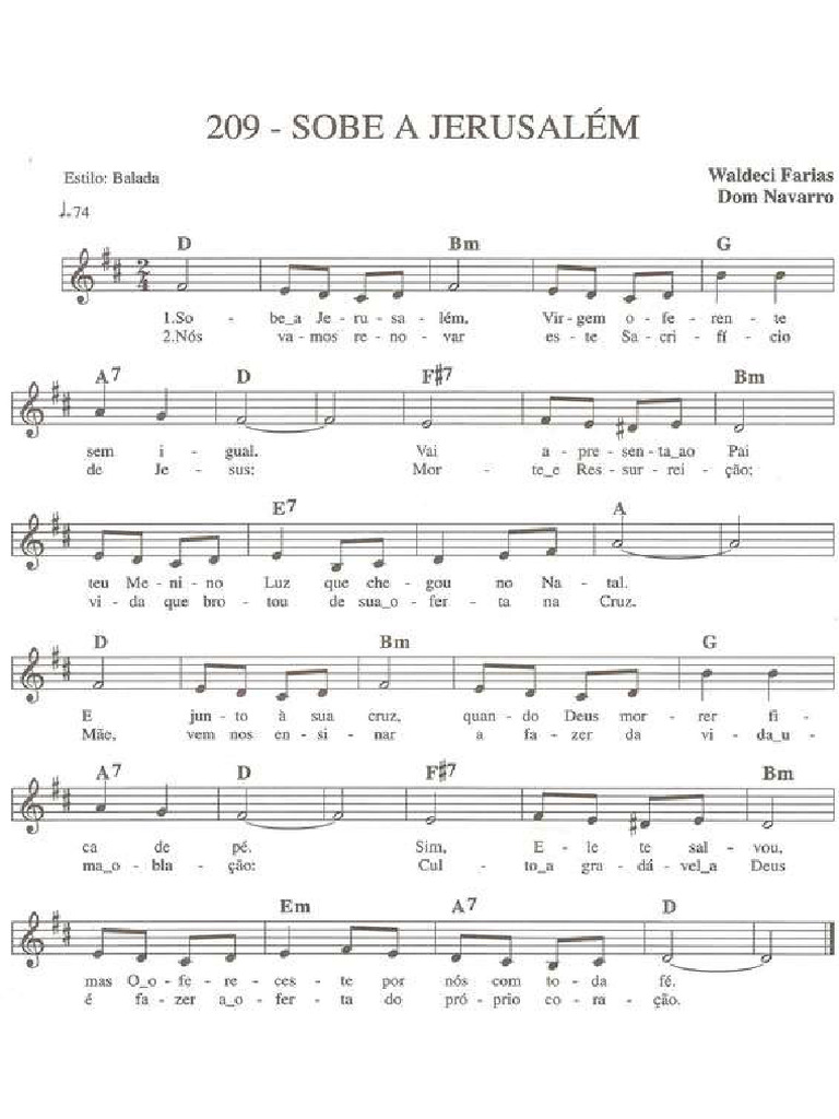 Partitura Sobe A Jerusalem | PDF