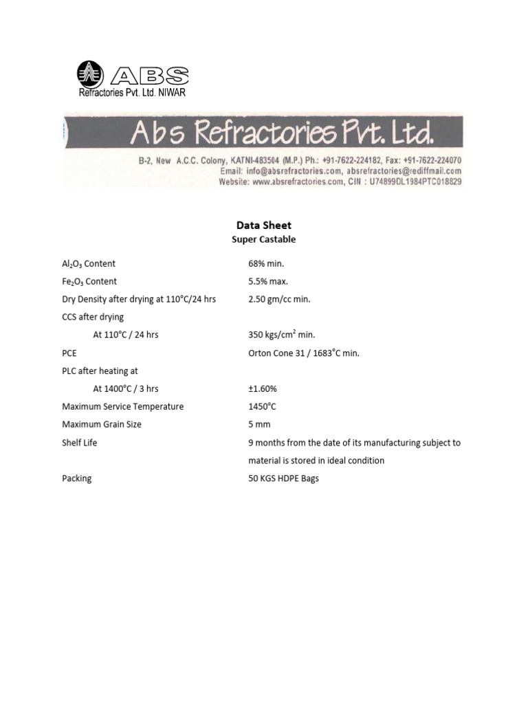 Data Sheet - Fire Crete Super | PDF
