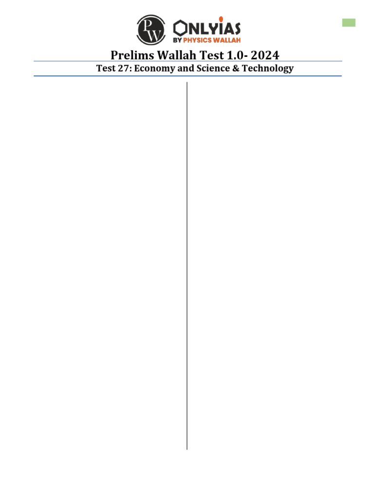 Weekly Test 27 - Prelims Question Paper (English) | PDF | Autoimmunity ...