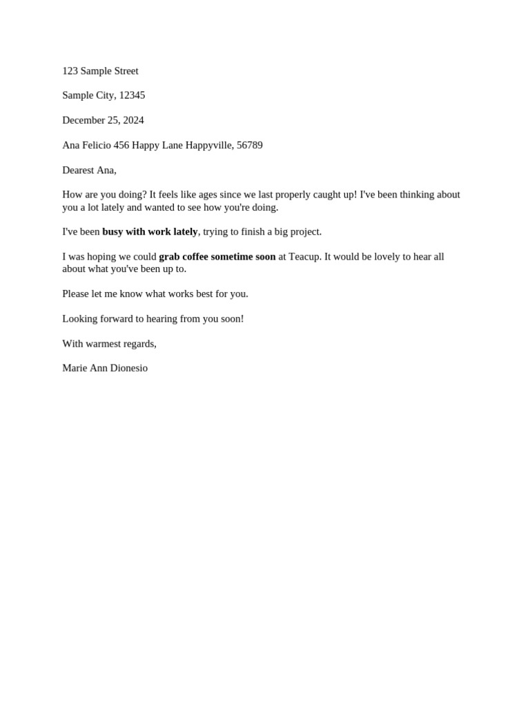 Letter For Ana | PDF