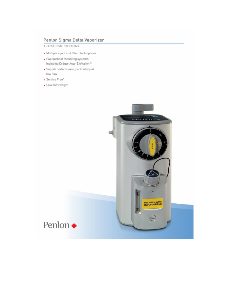 Penlon Sigma Delta Vaporizer | PDF