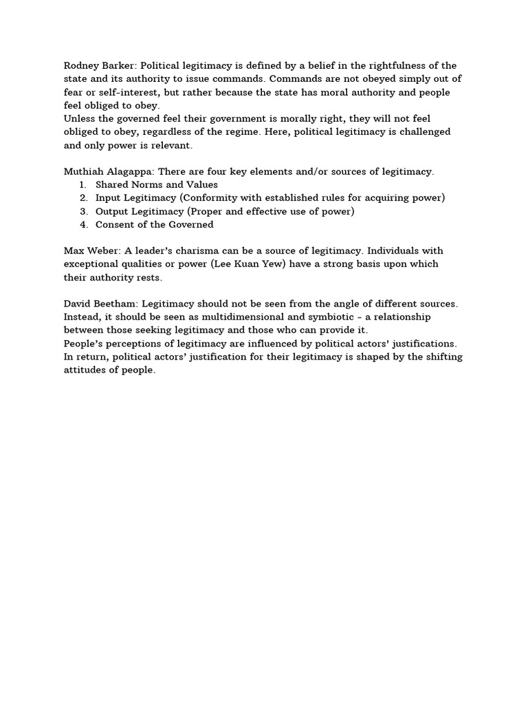Understanding Political Legitimacy Factors | PDF