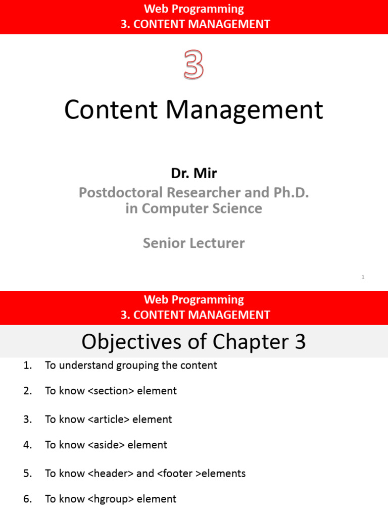 DrMir Web 3 Content Management | PDF | Web Development | World Wide Web