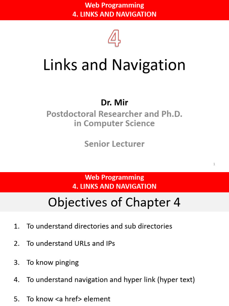 DrMir - Web - 4 - Link and Navigation | PDF | Directory (Computing) | World Wide Web