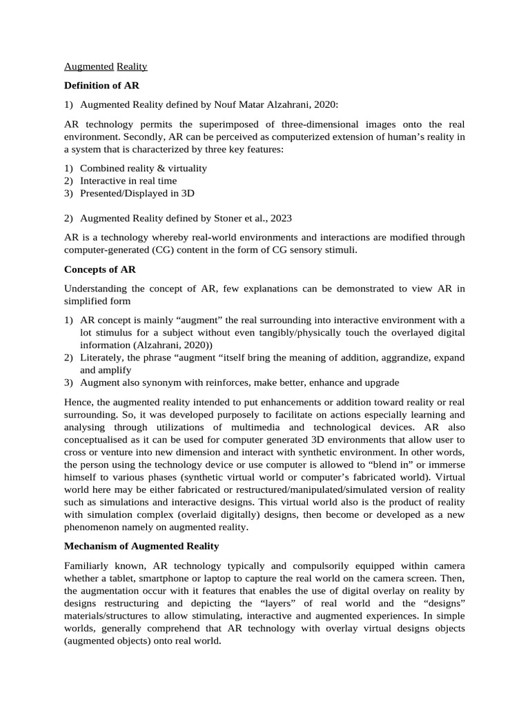 Augmented Reality - Benefit, Challenges & Reflection Experiences | PDF ...