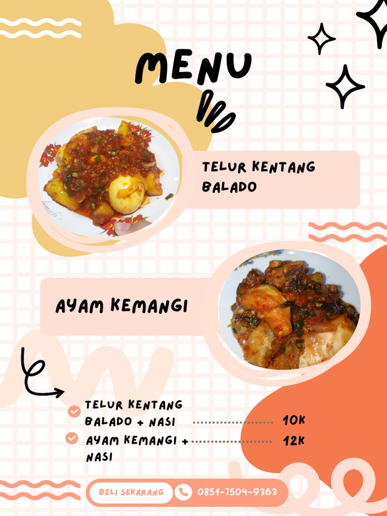 Menu Telur Balado & Ayam Kemangi | PDF