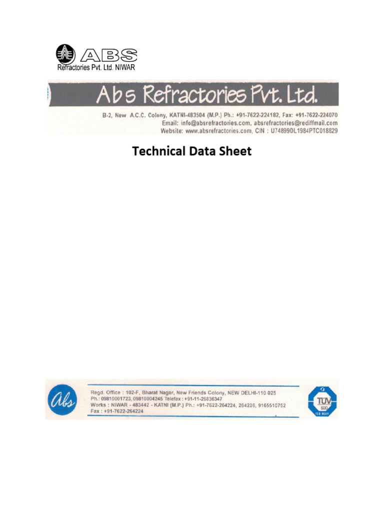 Insulating Castable Data for Insulyte-11 | PDF