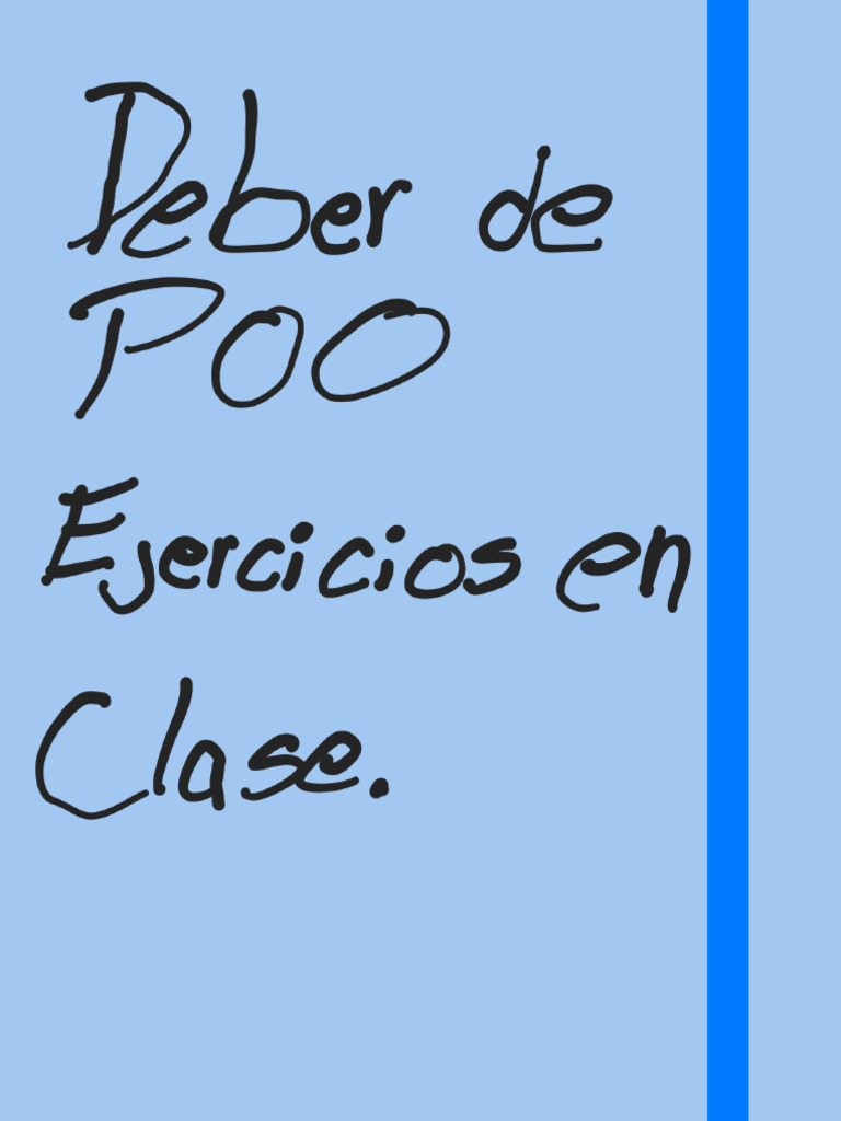 Deber de POO, Ejercicios en clase | PDF