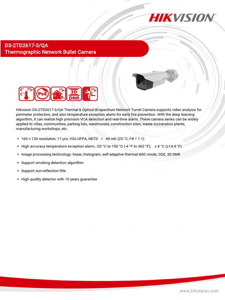 DS-2TD2617-3 QA Datasheet en-US 20231018 | PDF | Electromagnetic Radiation | Vision