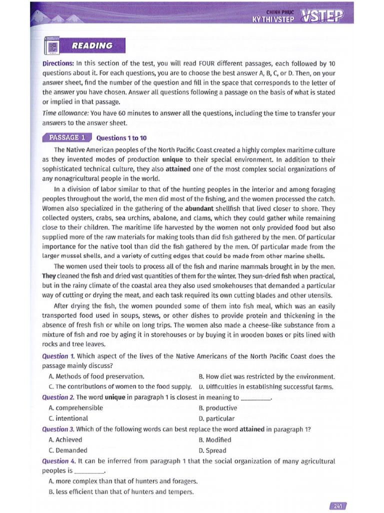 VSTEP - Reading | PDF