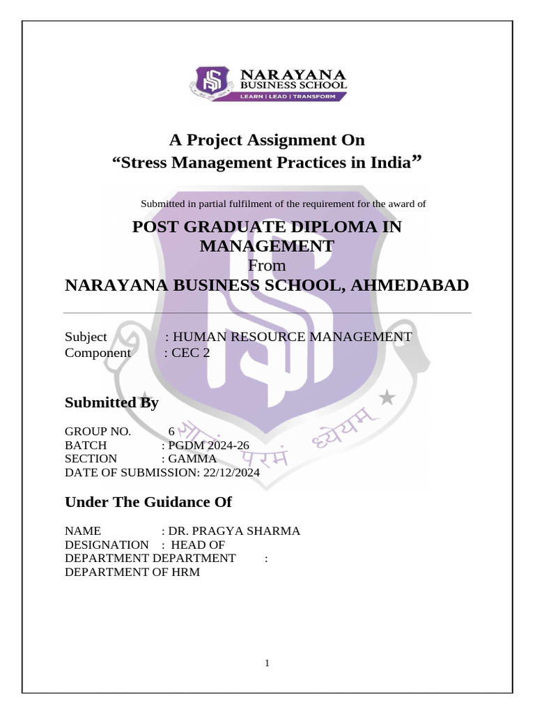 CEC - 2 Stress Management | PDF | Team Building | Mental Health