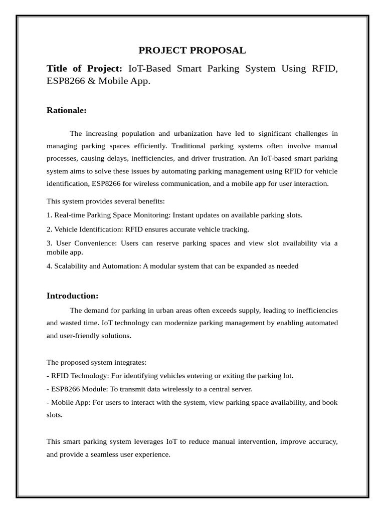 proposal | PDF | Internet Of Things | Radio Frequency Identification