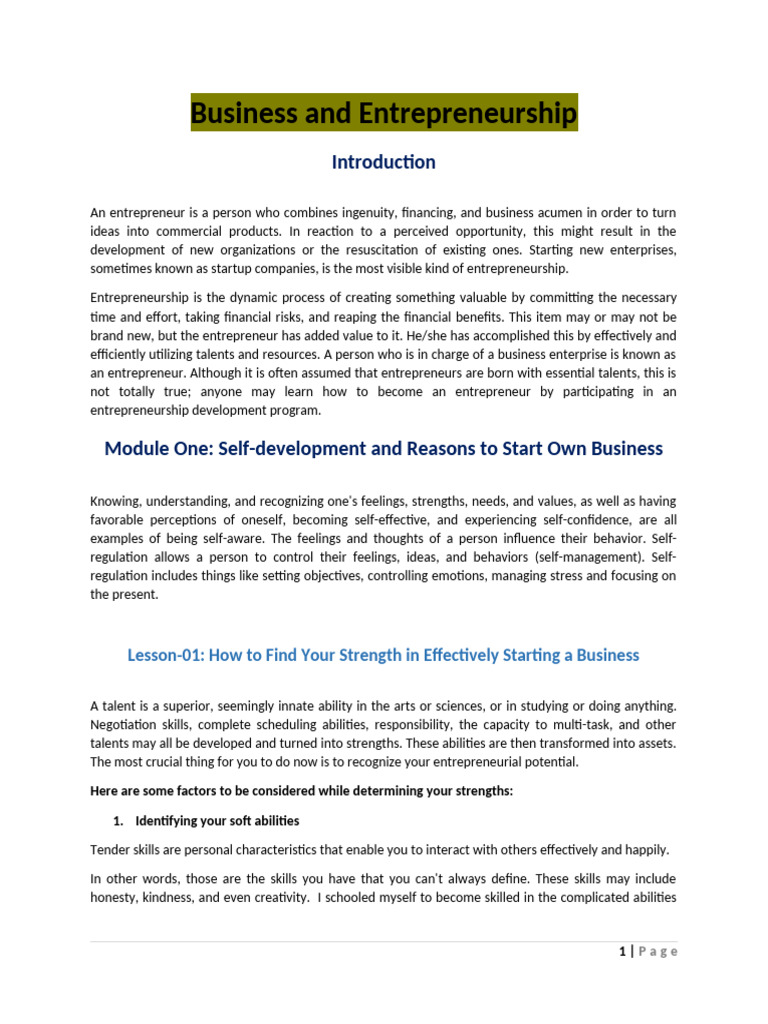 Discover Your Entrepreneurial Strengths | PDF | Partnership | Marketing