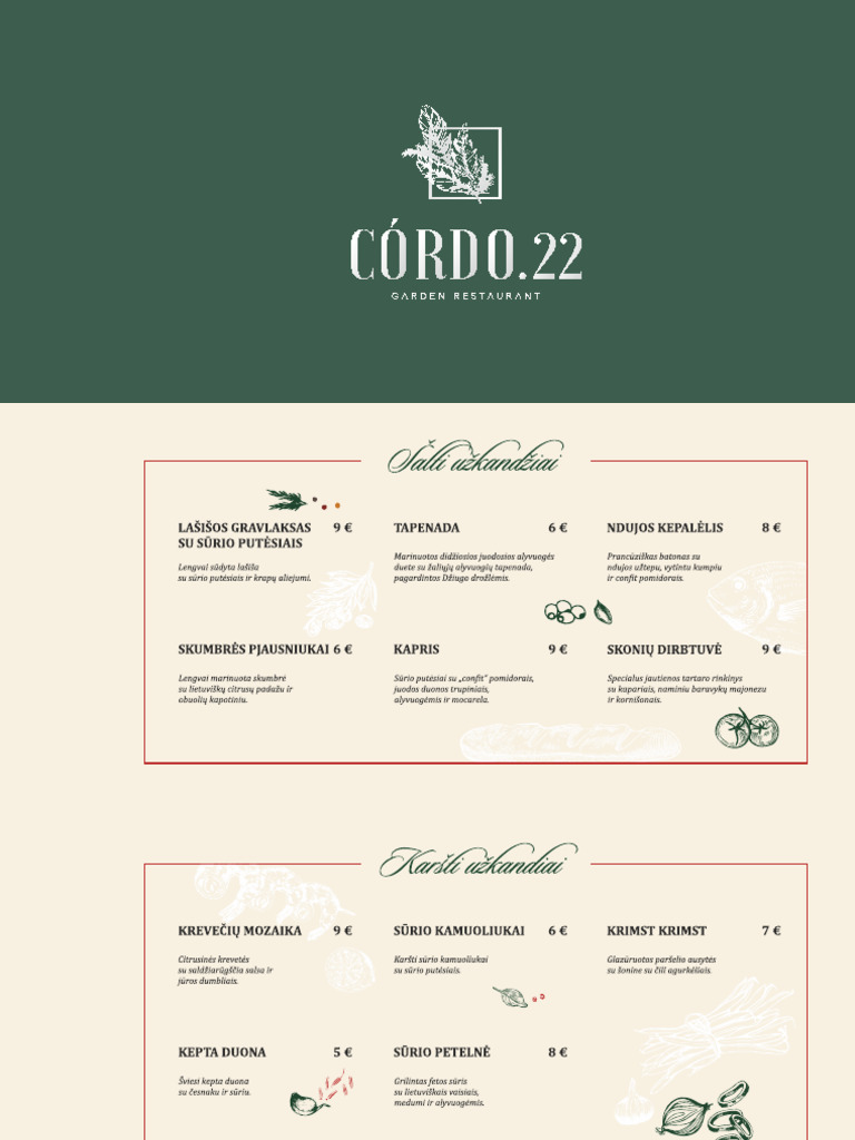 Cordo22 Meniu LT | PDF