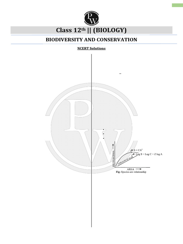 NCERT_Solution_CBSE_12th_Bio_Biodiversity_and_Conservation_1 | PDF ...
