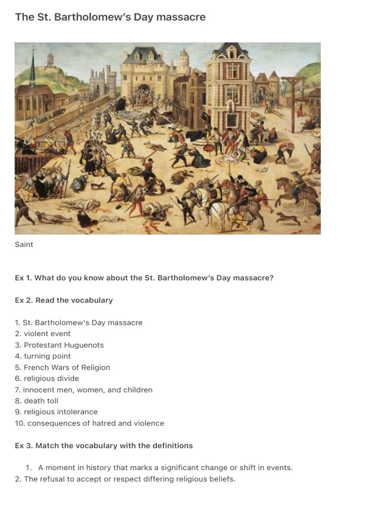 The St. Bartholomew's Day Massacre | PDF | Protestantism | Violence