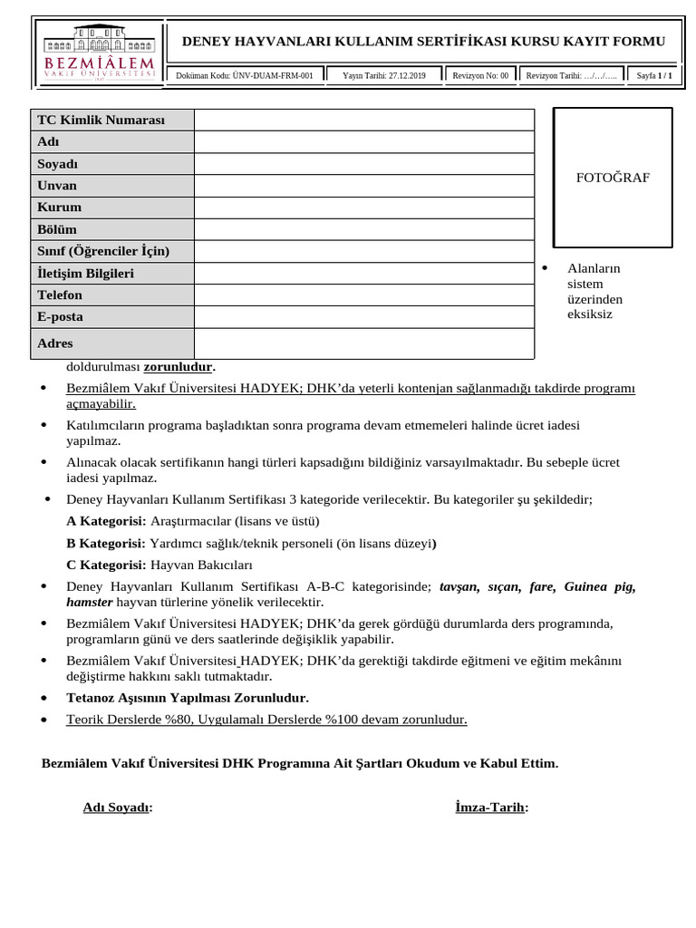 Dhks Basvuru Form Son 001 | PDF