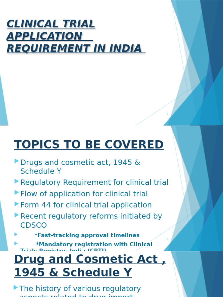 Clinical Trial Application Requirement in India | PDF | Clinical Trial ...