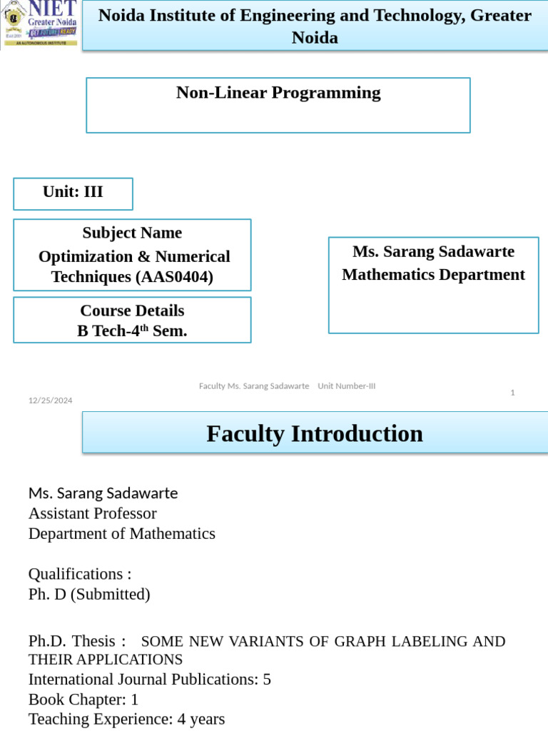Unit 3_ONT | PDF | Mathematical Optimization | Linear Programming