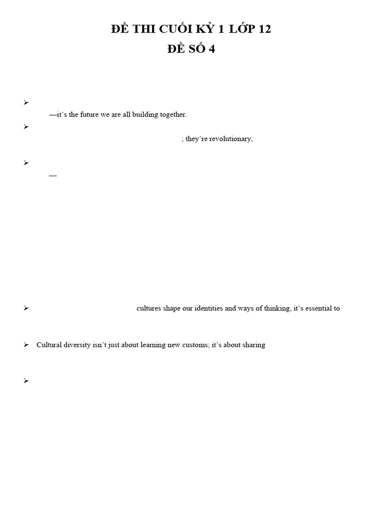 CK1 LỚP 12 ĐỀ 4 | PDF | Sustainability | Urbanization